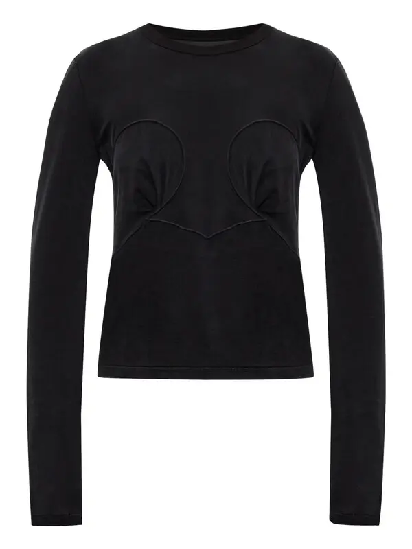 MAISON MARGIELA Top With Decorative Stitching - Black