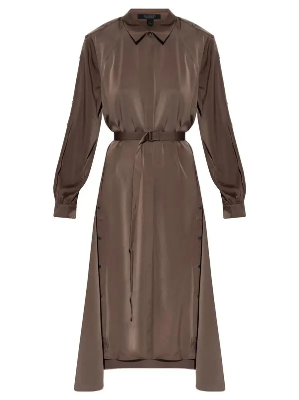 ALLSAINTS Lexi Midi Shirt Dress - Brown
