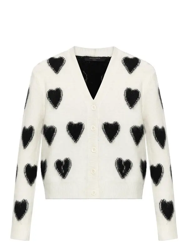 ALLSAINTS Scatter Heart Cardigan - White