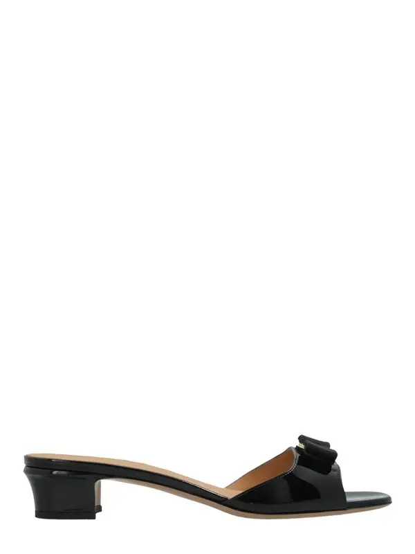 FERRAGAMO Heeled Mules With Bow - Black