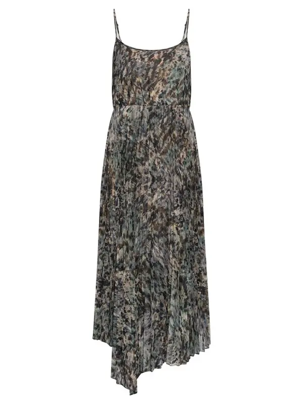ALLSAINTS Anni Abstract-print Pleated Midi Dress - Multicolour
