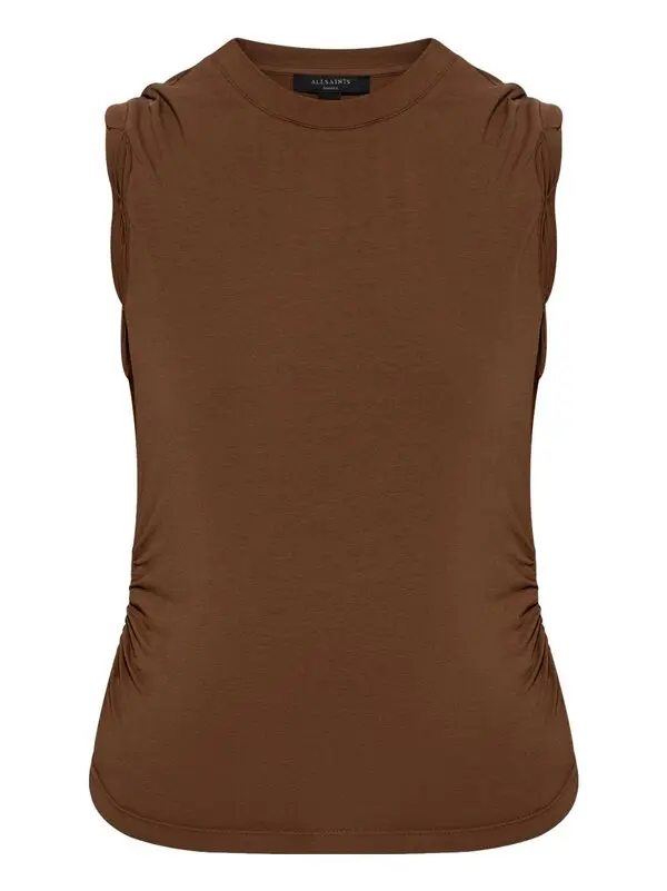 ALLSAINTS Sleeveless Top With Ruching - Brown