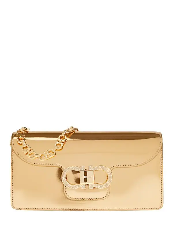 FERRAGAMO Leather Shoulder Bag - Gold