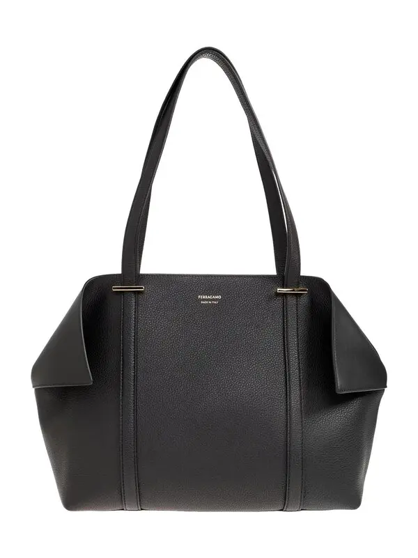FERRAGAMO Leather Shoulder Bag - Black
