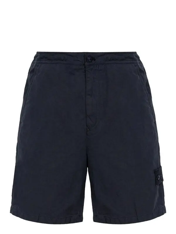Stone Island Shorts With Logo Patch - Navy Blue