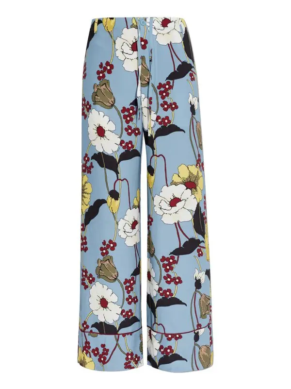 Marni Floral Print Palazzo Trousers - Multicolour