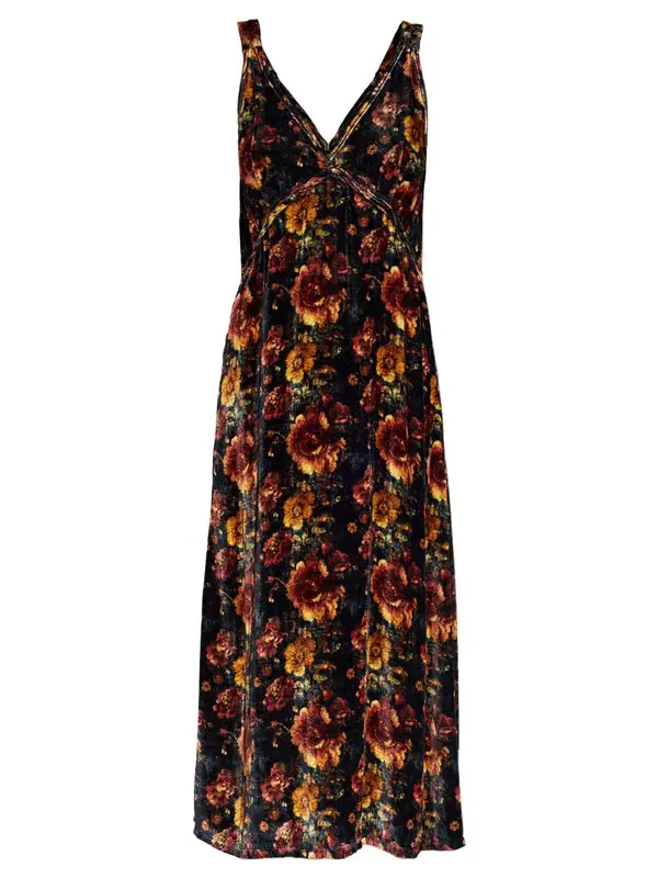 R13 Floral Print Midi Dress - Multicolour