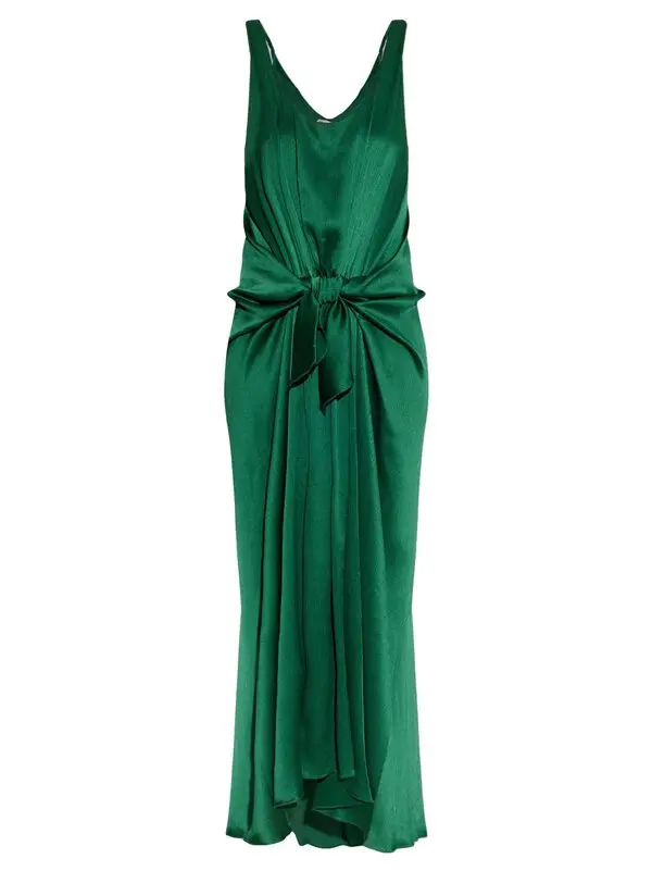 JW Anderson Maxi Dress With Waist Tie - Green