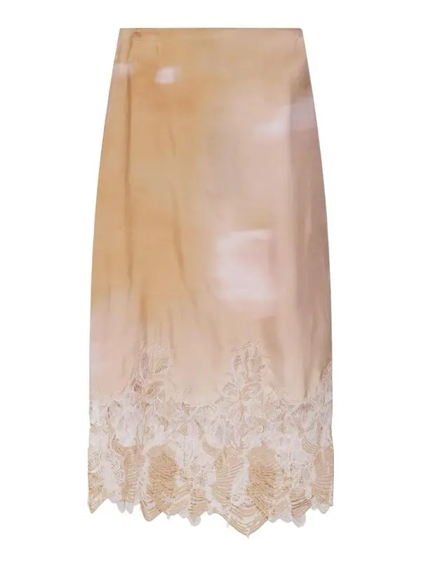 Fabiana Filippi Silk Midi Skirt - Beige