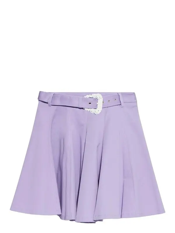 Versace Mini Flared Skirt With Belt - Purple