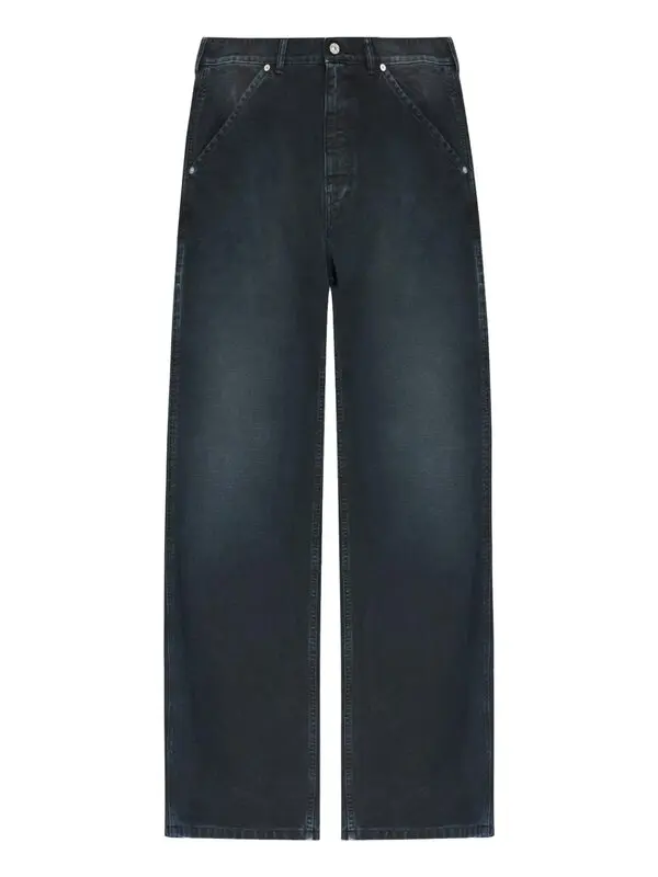 Marni Wide Leg Logo Jeans - Navy Blue