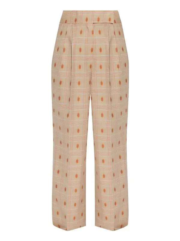 Etro Wool Wide-leg Trousers - Multicolour