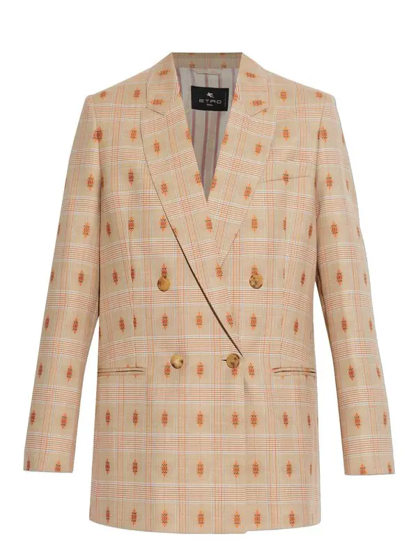 Etro Wool Double-breasted Blazer - Multicolour