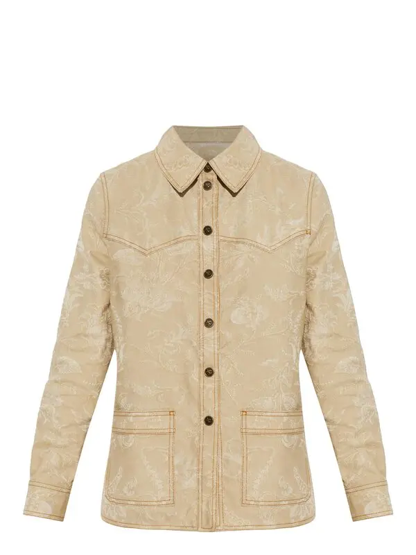 Etro Denim Shirt With Pockets - Beige