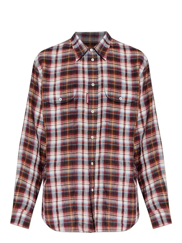Dsquared2 Linen Shirt With Pockets - Multicolour