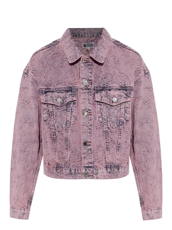 A BATHING APE Denim Trucker Jacket - Pink