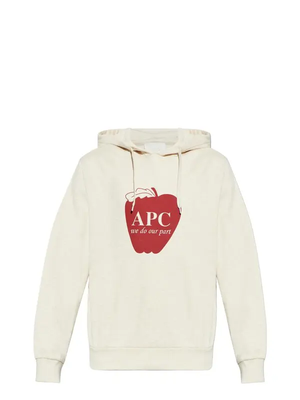 A.p.c. Printed Hoodie - Cream