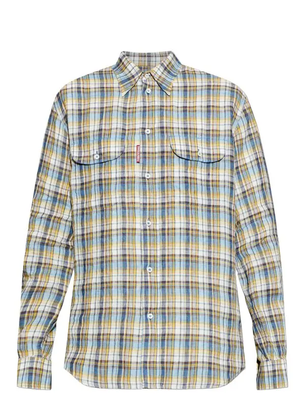 Dsquared2 Linen Shirt With Pockets - Multicolour