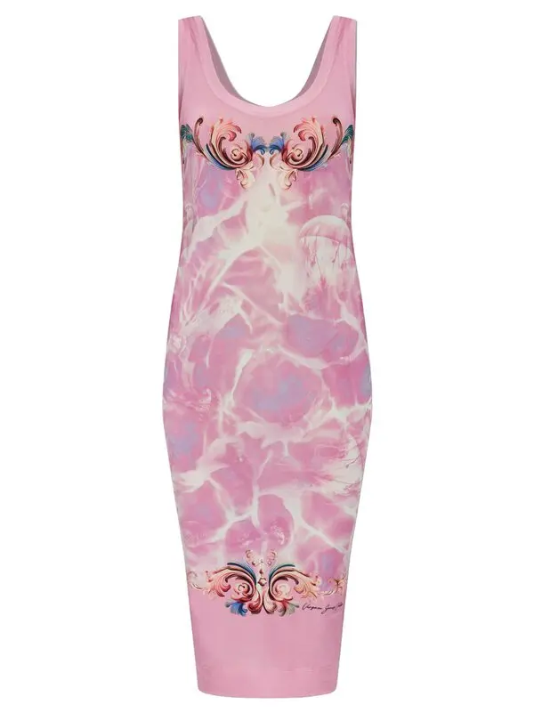 Versace Fitted Strappy Dress - Pink
