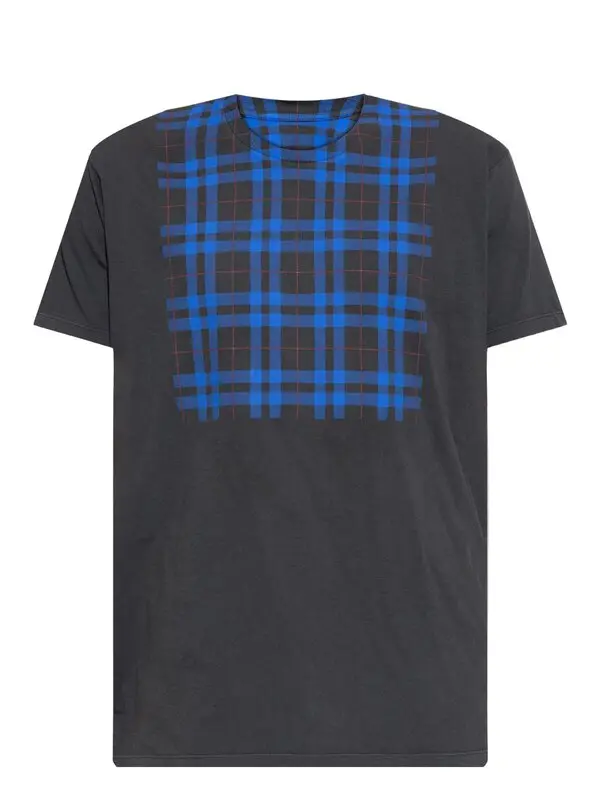 MAISON MARGIELA Plaid Pattern T-shirt - Navy Blue