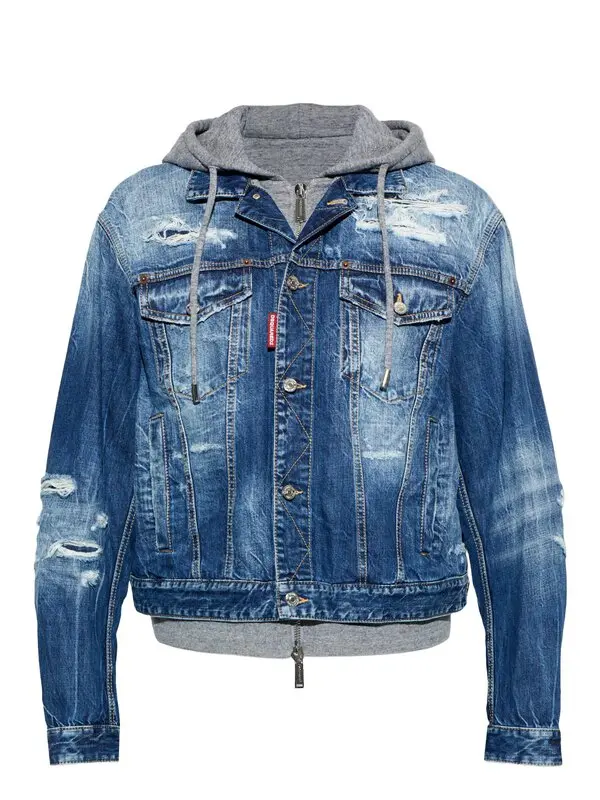 Dsquared2 Vintage-effect Denim Jacket - Navy Blue