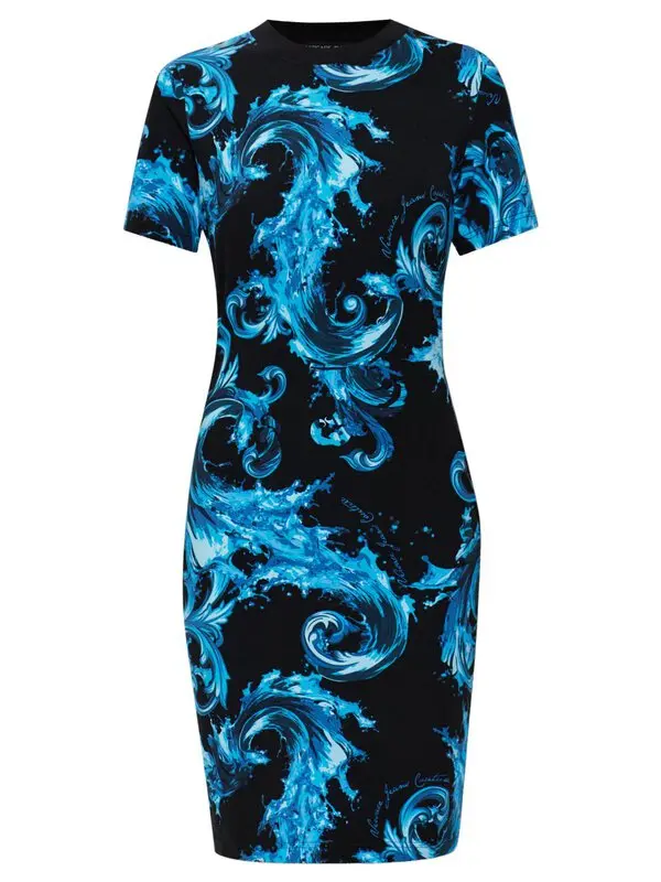 Versace Barocco Patterned Dress - Black