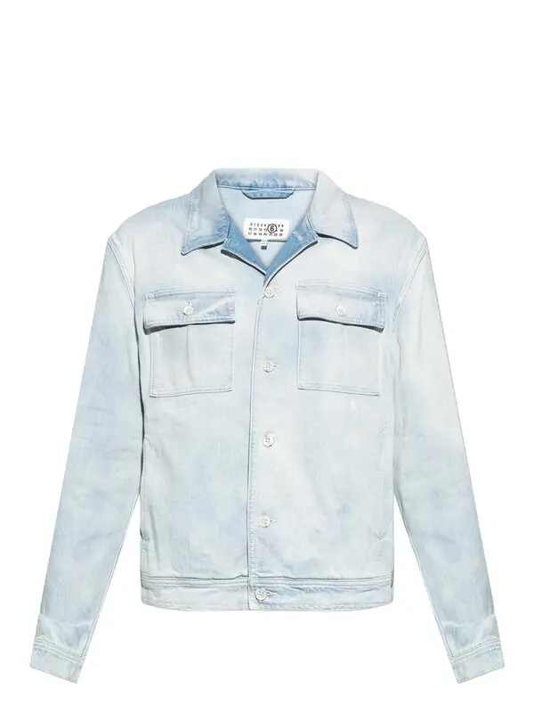 MAISON MARGIELA Denim Jacket With Pockets - Light Blue