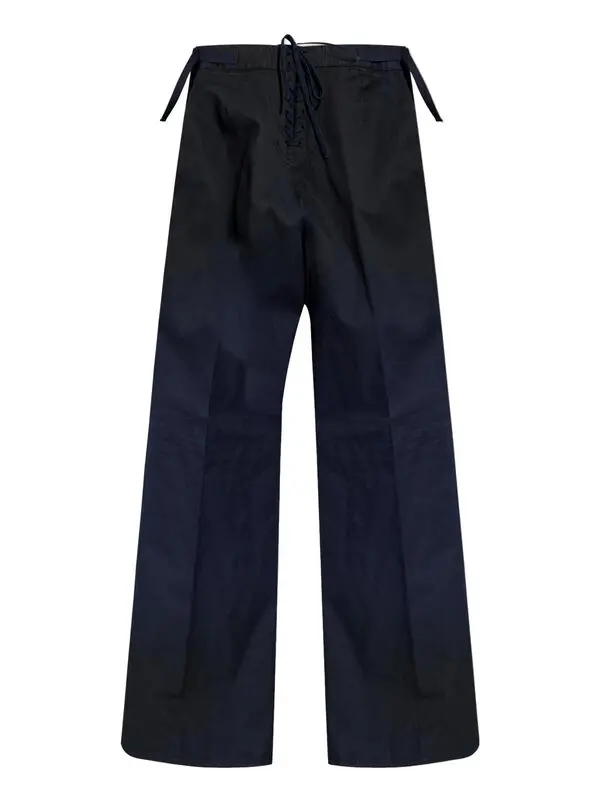 Dsquared2 Wide-leg Trousers With Decorative Tie - Navy Blue