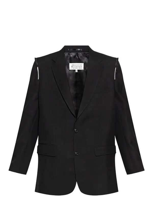 MAISON MARGIELA Wool Blazer With Raw-edge Finish - Black