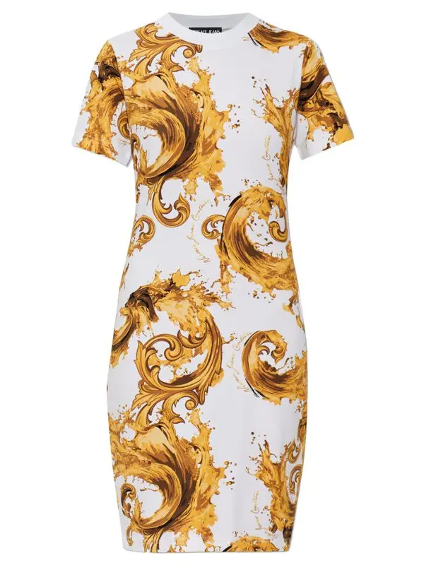 Versace Dress With 'barocco' Pattern - White