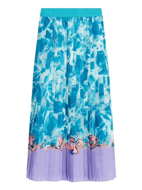 Versace Pleated Midi Skirt - Blue