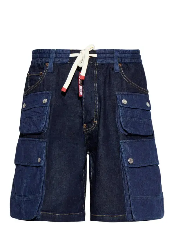 Dsquared2 Cargo Denim Shorts - Navy Blue