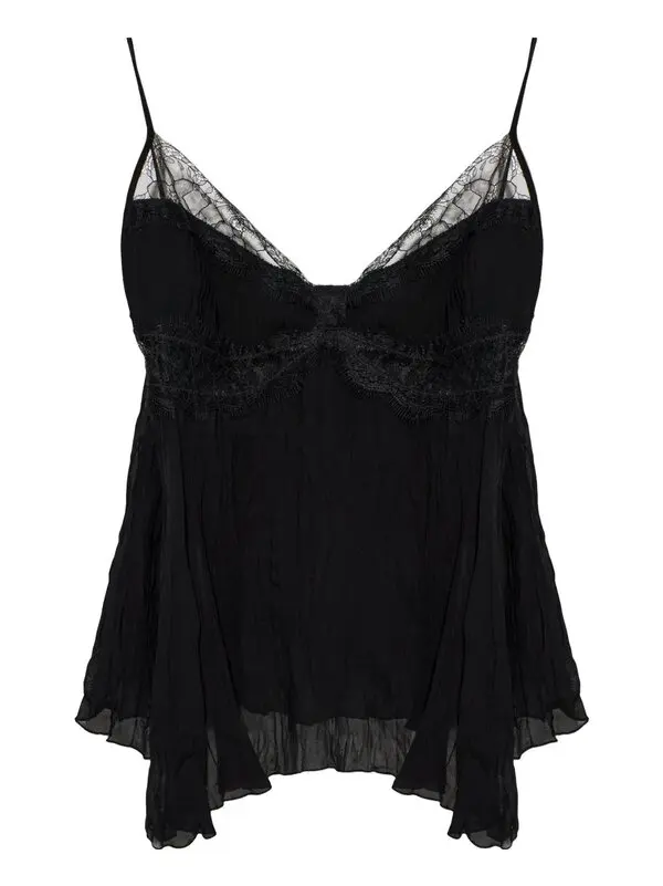 Blumarine Top With Lace Inserts - Black
