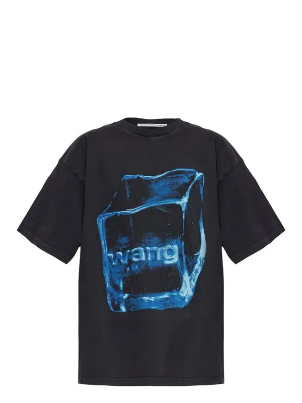 Alexander Wang Shirt With Shimmering Crystals - Black