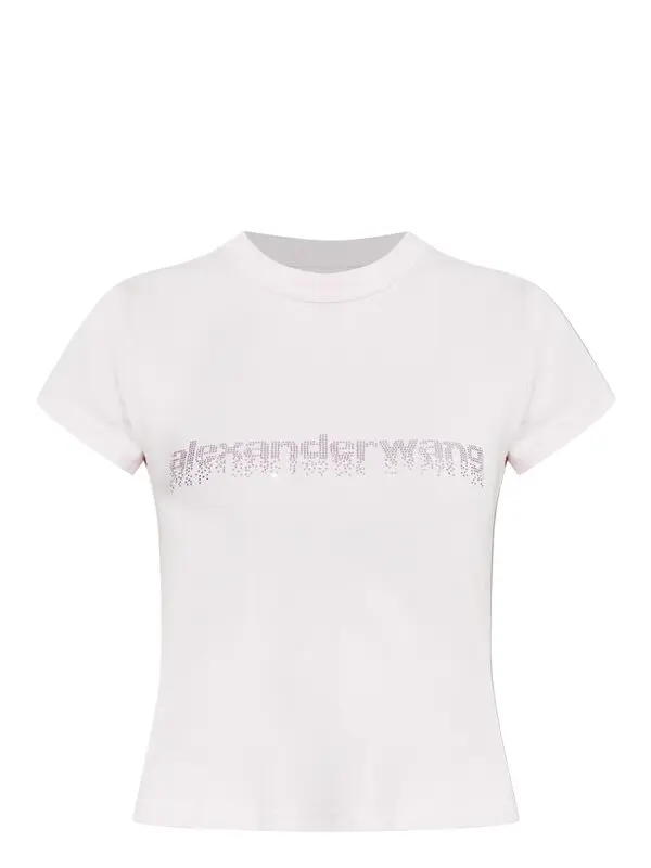 Alexander Wang T-shirt With Shimmering Logo - Pink
