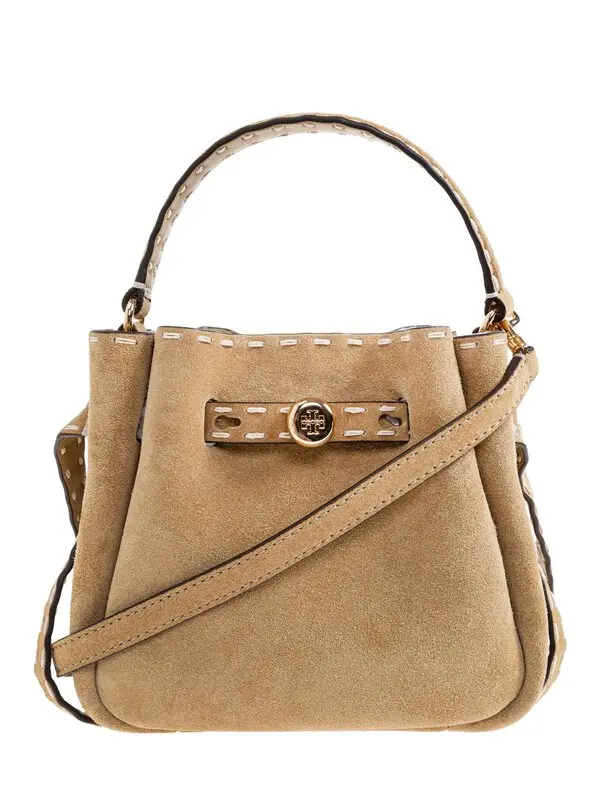 Tory Burch Romy Small Suede Hobo Bag - Beige
