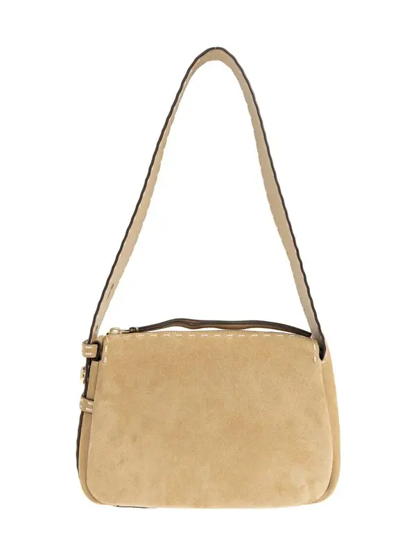 Tory Burch Suede Shoulder Bag - Beige