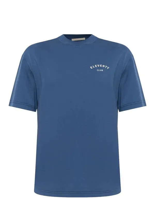 Eleventy T-shirt With Printed Logo - Blue