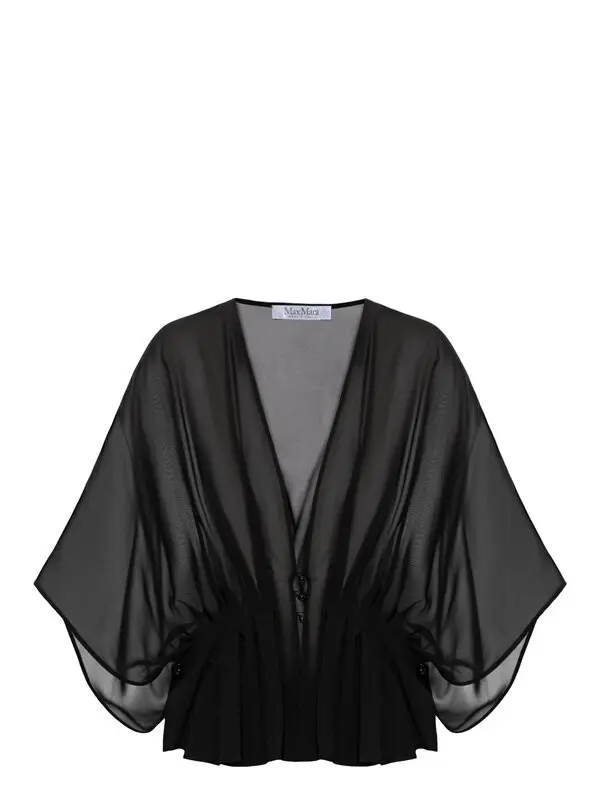 Max Mara Silk Ombrosa Top - Black