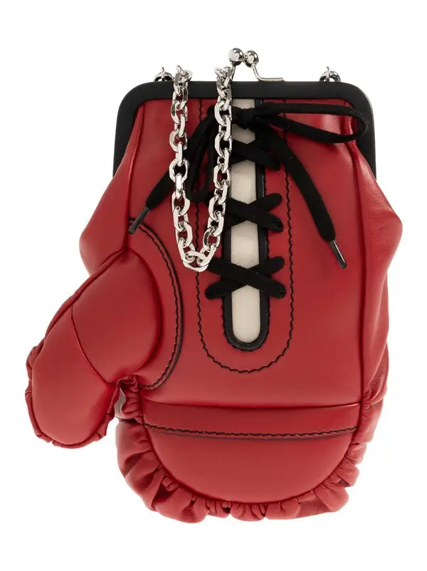 Moschino Shoulder Bag With Glove Motif - Red