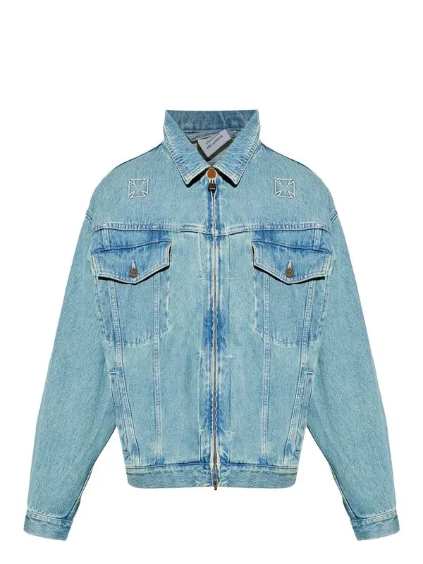 Vetements Denim Jacket With Embroidery - Light Blue