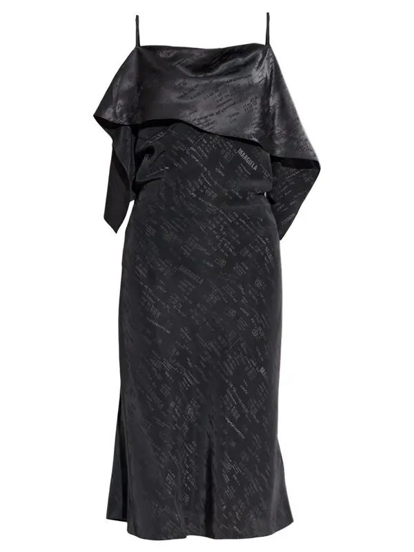 MAISON MARGIELA Off-shoulder Midi Dress - Black