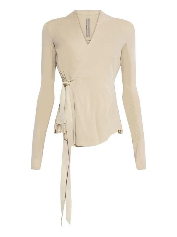 Rick Owens Cardigan With Waist Belt - Cream