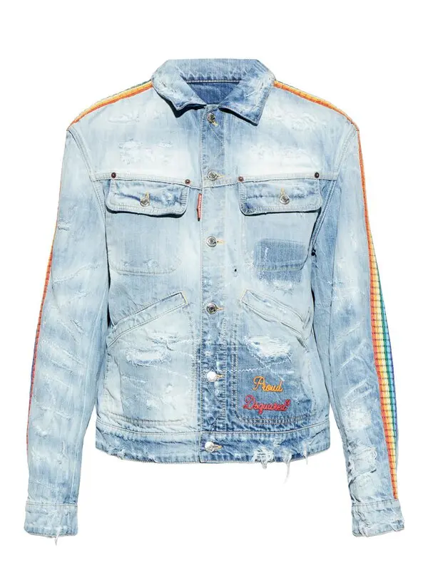 Dsquared2 Vintage-effect Denim Trucker Jacket - Blue