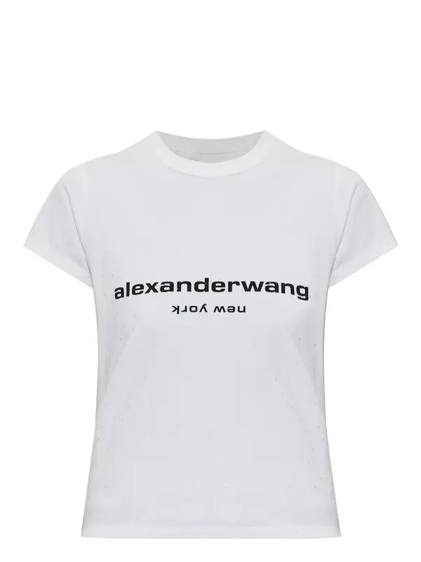 Alexander Wang T-shirt With Shimmering Appliqués - White