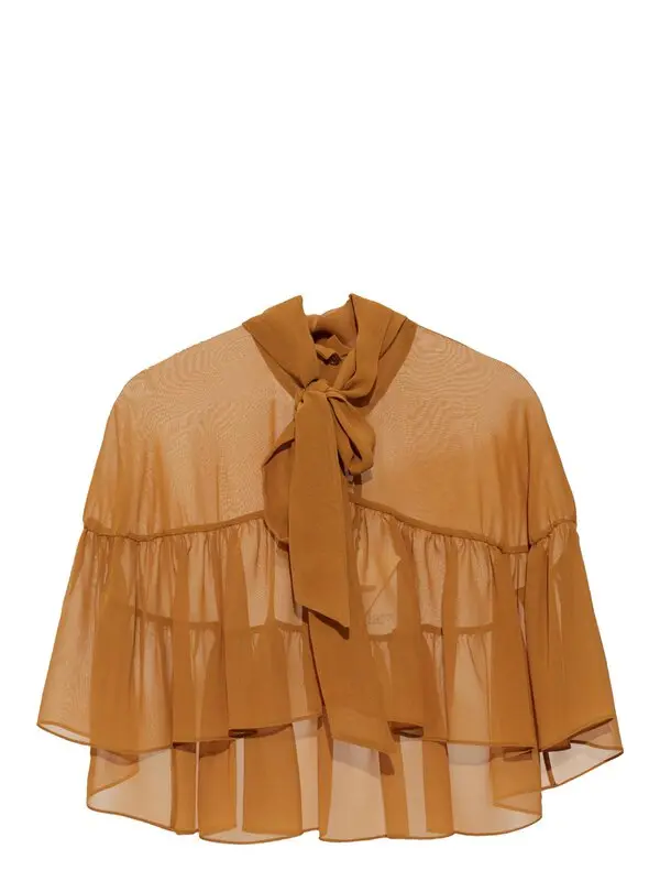 Max Mara Silk Cape "negozi - Brown