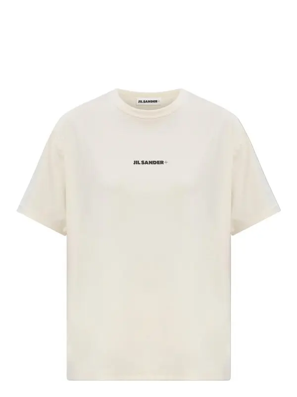 JIL SANDER T-shirt With Printed Logo - Cream