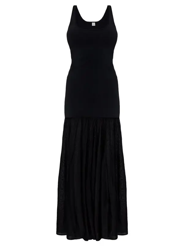 TOTEME Combined Fabrics Ankle Length Dress - Black