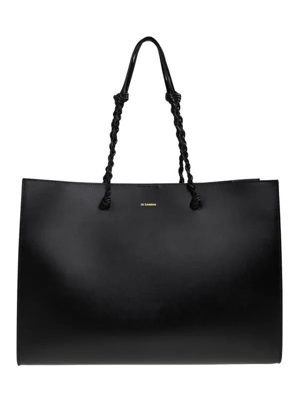 JIL SANDER Leather Shopper Bag - Black