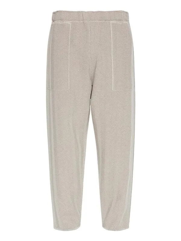 Issey Miyake Herringbone Pattern Trousers - Beige